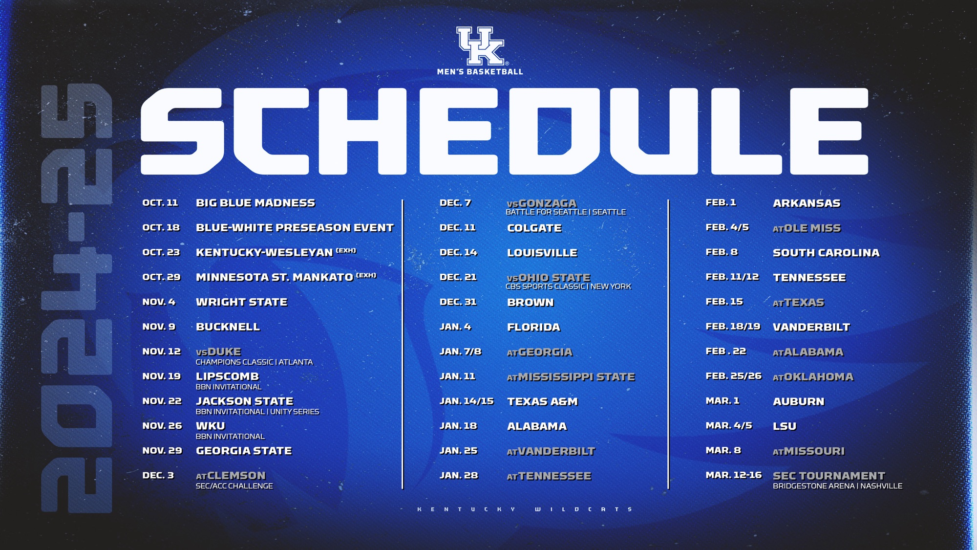 Full Kentucky Men’s Basketball Schedule Released – Cats Coverage